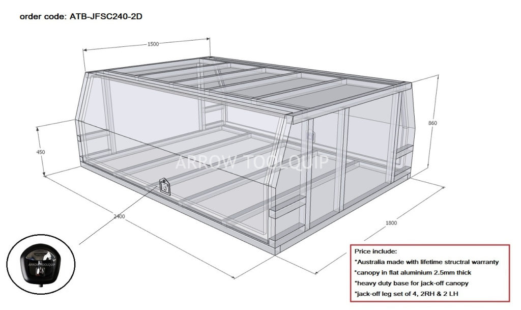 ARROW CANOPIES 1 ATB-JFSC240-2D | Aluminium Ute Toolboxes | Aluminium ...