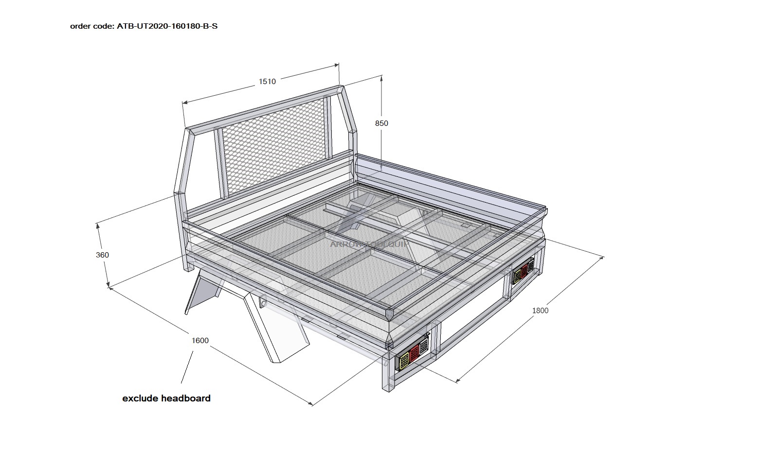 ALUMINIUM UTE TRAY 3 ATB-UT2020-160180-B-S
