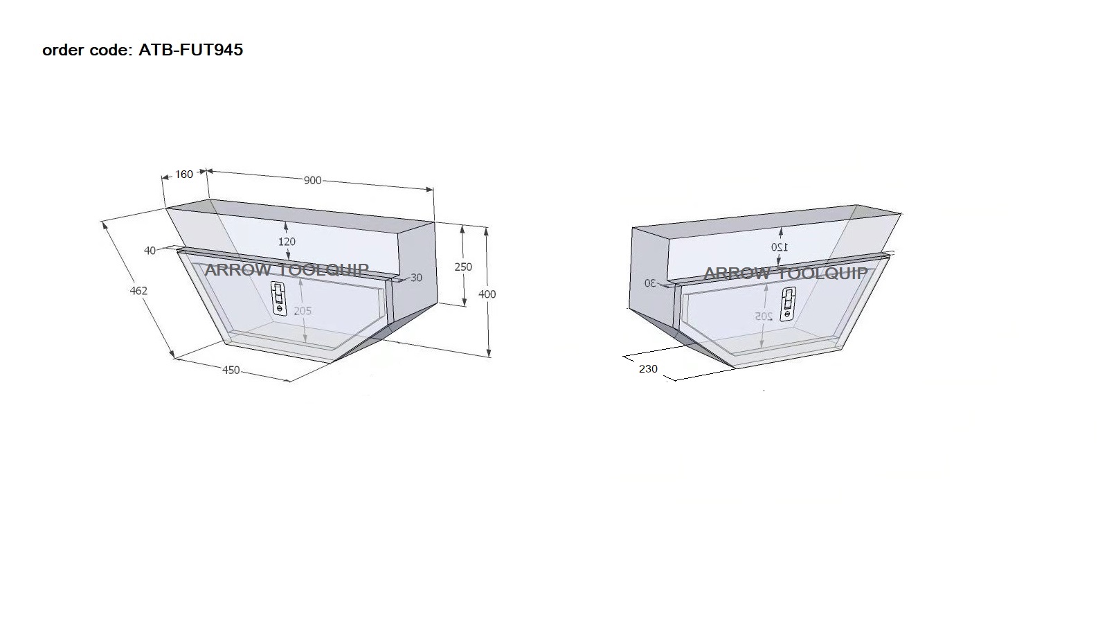 ALUMINIUM UNDERTRAY TOOLBOX 4 ATB-FUT945