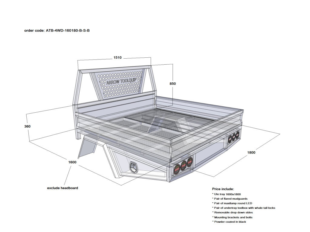 ALUMINIUM UTE TRAY 2 ATB-4WD-160180-B-S-B – Aluminium Ute Toolboxes ...