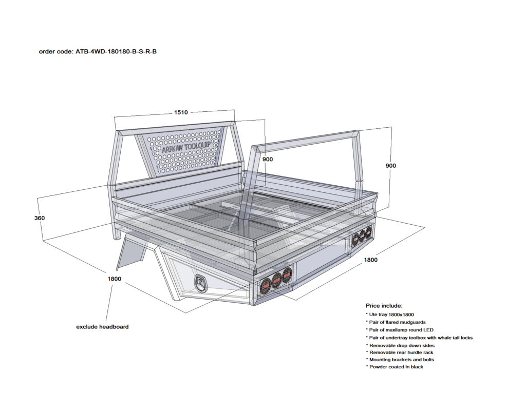 ALUMINIUM UTE TRAY 3 ATB-4WD-180180-B-S-R-B – Aluminium Ute Toolboxes ...