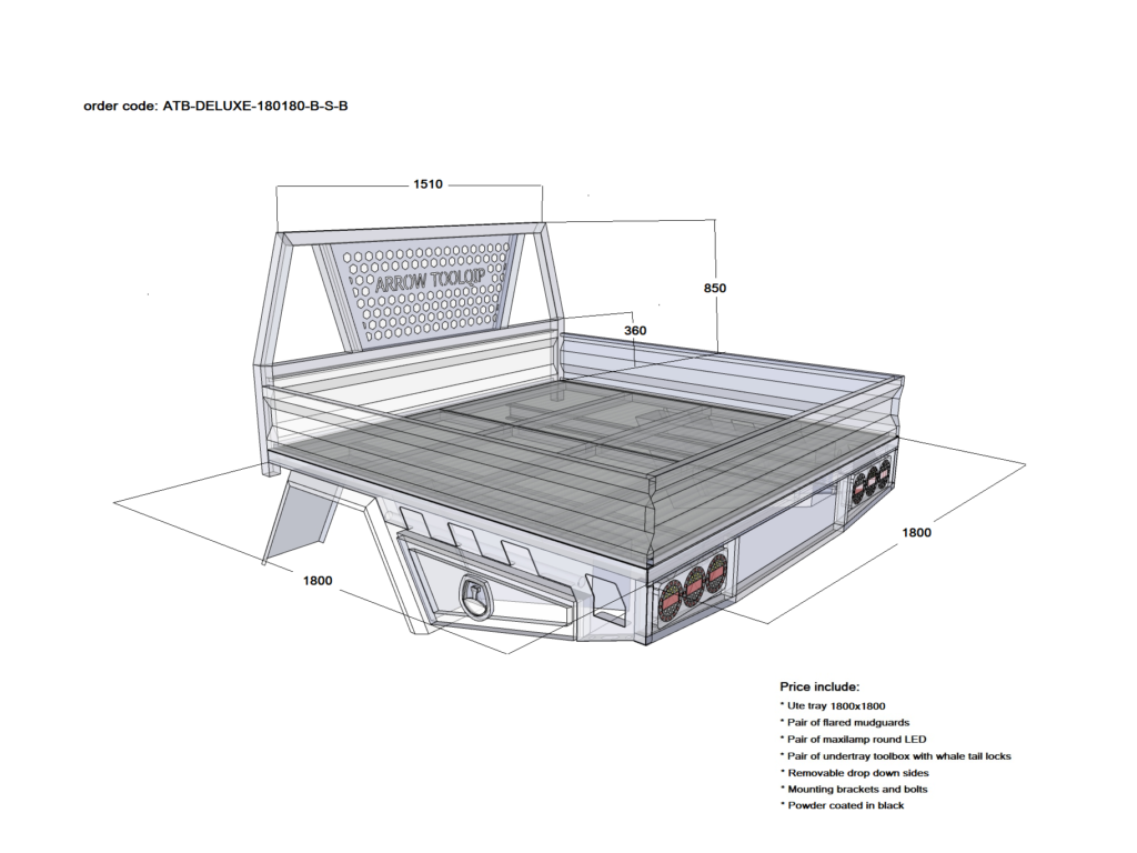 ALUMINIUM UTE TRAY 2 ATB-DELUXE-180180-B-S-B – Aluminium Ute Toolboxes ...